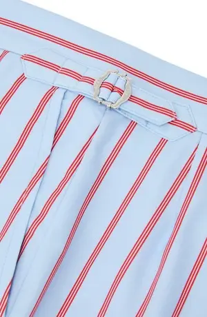 REISS Presley Stripe Side Adjuster Swim Trunks - Soft Blue