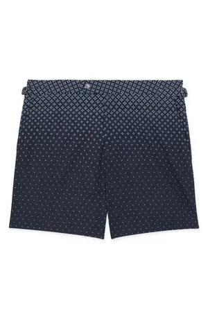 REISS Gradient Geo Print Side Adjuster Swim Trunks