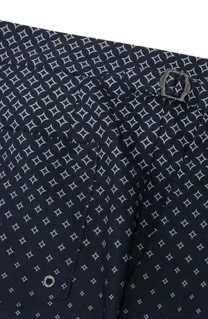REISS Gradient Geo Print Side Adjuster Swim Trunks