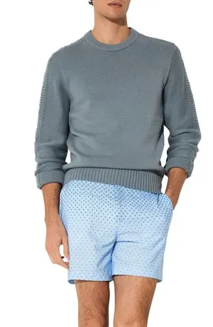 REISS Gradient Geo Print Swim Trunks - Soft Blue