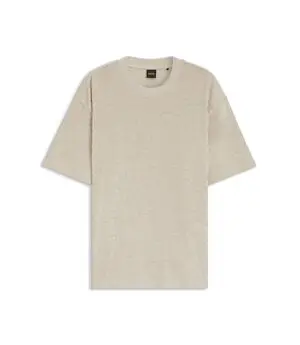 BOSS Floral-jacquard T-shirt In A Cotton Blend - Light Grey