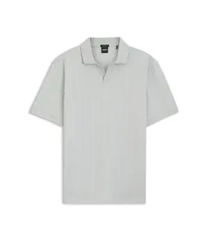 BOSS Cotton-jacquard Polo Shirt With Johnny Collar