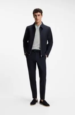 BOSS Cotton-jacquard Polo Shirt With Johnny Collar