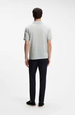 BOSS Cotton-jacquard Polo Shirt With Johnny Collar