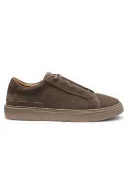 BOSS Suede Gary Trainers - Khaki