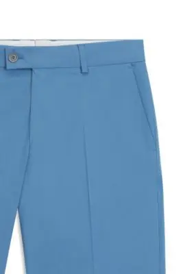 BOSS Tapered-fit Shorts In Cotton And Silk Blend
