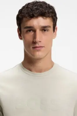 BOSS Cotton T-shirt With Large Tonal Logo