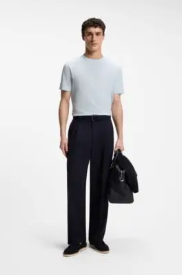 BOSS Bubble-jacquard Structure T-shirt In A Cotton Blend