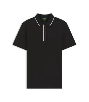 BOSS Active Slim-fit Polo Shirt In Moisture-wicking Stretch Cotton - Black