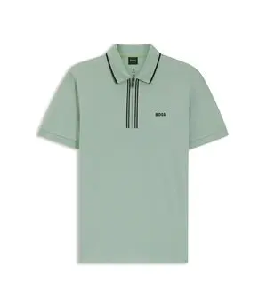 BOSS Active Slim-fit Polo Shirt In Moisture-wicking Stretch Cotton - Light Green