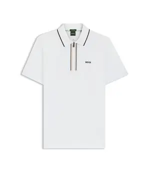 BOSS Active Slim-fit Polo Shirt In Moisture-wicking Stretch Cotton - White
