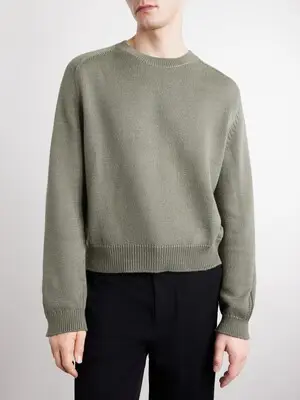 Our Legacy Knitted Cotton Crewneck Sweater - Green