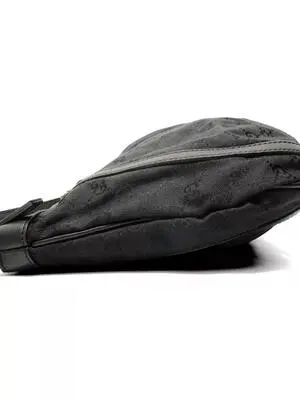 Gucci 2000s Gg Canvas Abbey Shoulder Bag - Black