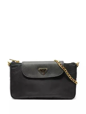 Prada Logo Plaque Flap Chain Shoulder Bag