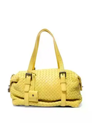 Bottega Veneta Leather Intrecciato Shoulder Bag - Yellow