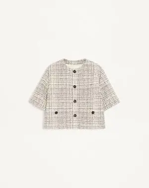 Valentino Garavani Square Tweed Jacket - Vanilla/black