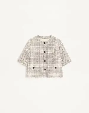 Valentino Garavani Square Tweed Jacket - Vanilla/black