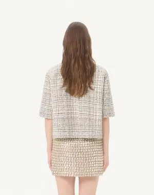 Valentino Garavani Square Tweed Jacket - Vanilla/black