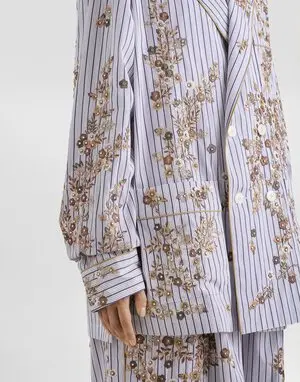 Dolce & Gabbana Poplin Shirt With Floral Embroidery