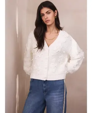 Mint Velvet Applique Flower Cardigan