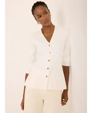 Mint Velvet V-neck Longline Cardigan With Button Detailing
