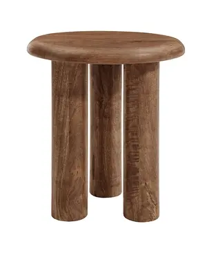 MODWAY Mavina Mango Wood Side Table - Walnut