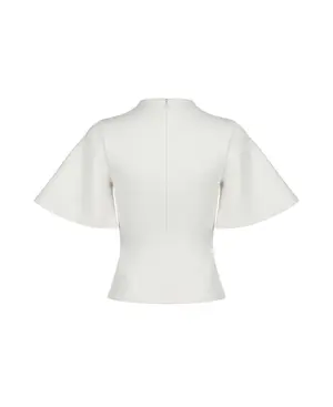 HEIRESS BEVERLY HILLS Sculpt Tee With Structured Sleeves - Ivory