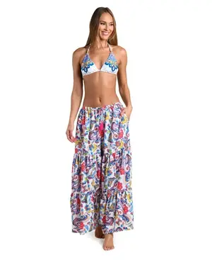 SUNSHINE 79 Butterfly High Rise Tiered Maxi Pants