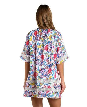 SUNSHINE 79 Butterfly Print Tunic With Lace Trim