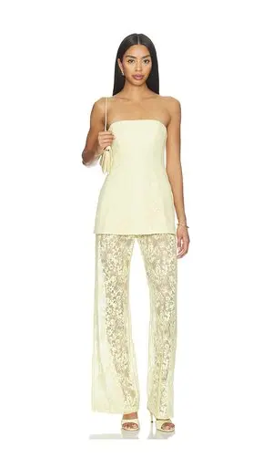 Amanda Uprichard Linda Tunic Yellow Lace - Corn Silk