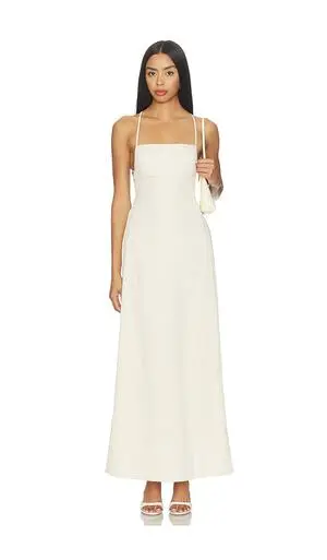 MORE TO COME Norma Maxi Dress - Nude Gingham