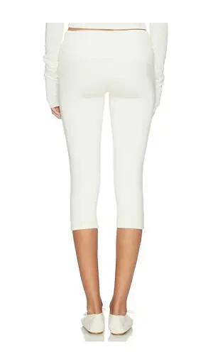 Eterne Foldover Capri Legging - Ivory