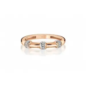 REIS JEWELLERY 14k Yellow Gold Diamond Insula Bone Ring - Rose Gold