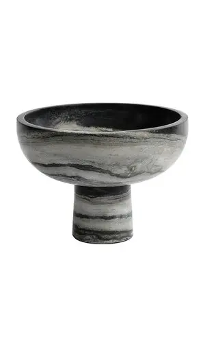 The Favorites Footed Bowl Panda Marble In ,white - Black