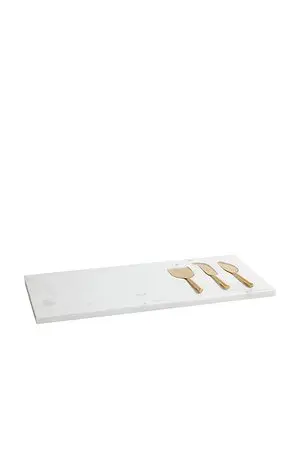 The Favorites Marble Serving Tray With Cheese Tools - White