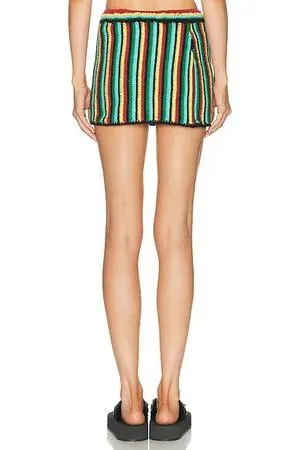 Akoia Swim Crochet Striped Mini Skirt