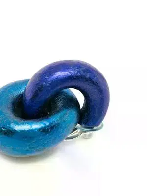 MONIES Interlocking Hoop Earrings - Blue