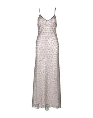 SEMICOUTURE Maxi Dress In Tulle With Sequins And Beads - Grey