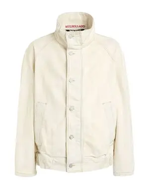 Palm Angels Cotton Gabardine Jacket With Leather Trim