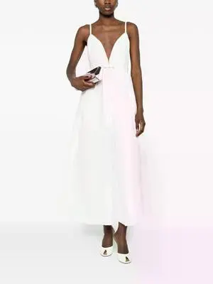 Maje Jewelled Taffeta Maxi Dress