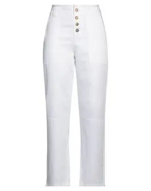 SEMICOUTURE Cotton Linen High Waisted Tapered Leg Chinos