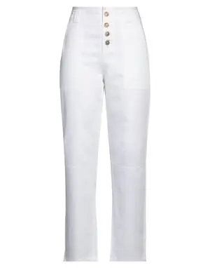 SEMICOUTURE Cotton Linen High Waisted Tapered Leg Chinos