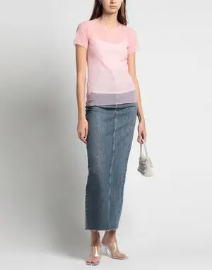 GAËLLE PARIS Tulle Crewneck Short Sleeve Top
