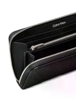 Calvin Klein Perforated-monogram Zip-around Wallet