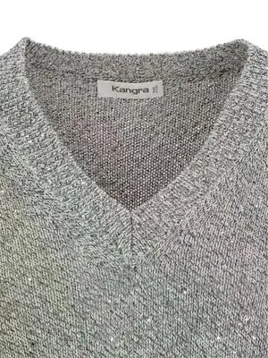 KANGRA V-neck Sequin Embellished Sweater - Grey