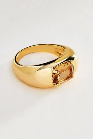 Anthropologie Rectangular Stone Statement Ring Neutral