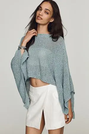 Anthropologie Gauze Knit Poncho