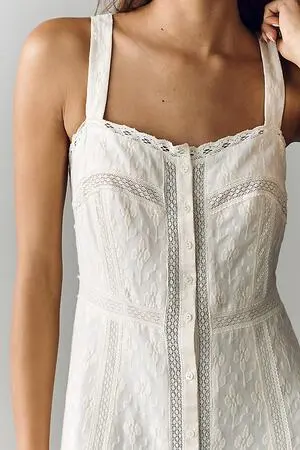 Paige Kelli Dress With Embroidered Detail - Ivory