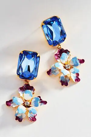 THE PINK REEF Paris Drop Earrings - Blue