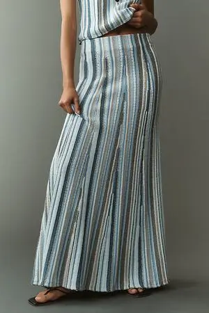 Barbour Josie Knit Maxi Skirt - Blue Stripe